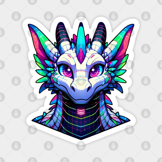 Cyberpunk Neon Furry Anthro Scalie Dragon - Furry - Magnet | TeePublic