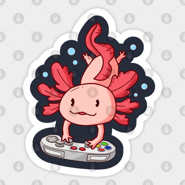 Gamer Axolotl Playing Video Games Cute Axolotl Lover - Axolotl ...