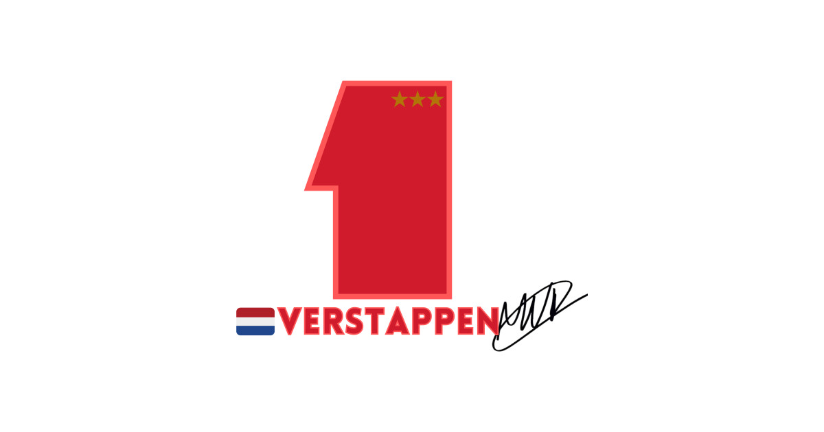 Max Verstappen Number Design - Max Verstappen - T-Shirt | TeePublic