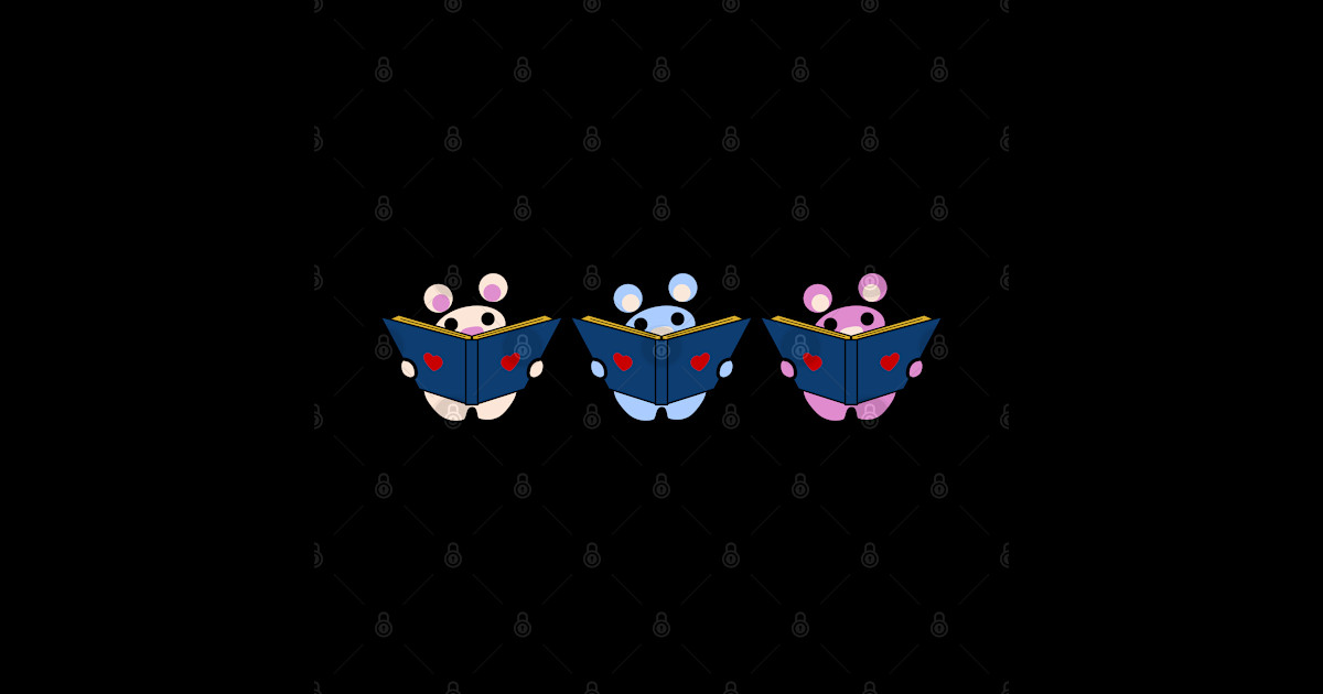 Three Chibis (Books) - Three Chibis - Sticker | TeePublic