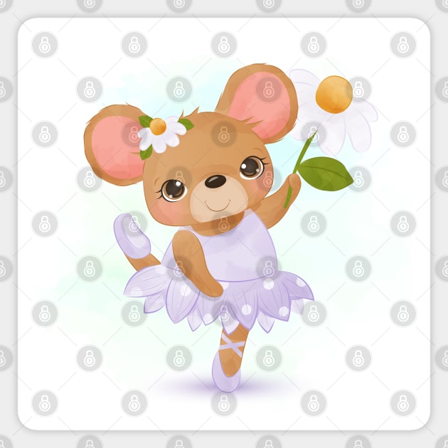 Ballerina Mouse - Mouse Cartoon - Sticker | TeePublic