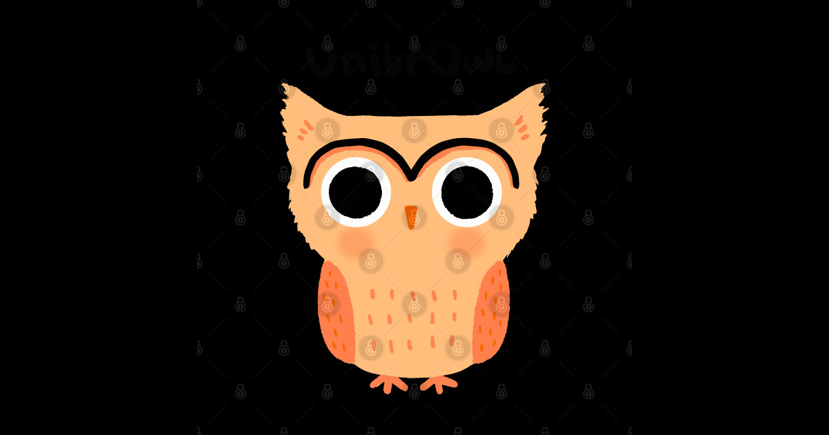 UnibrOwl Funny Cute Owl with Unibrow - Owl - Sticker | TeePublic