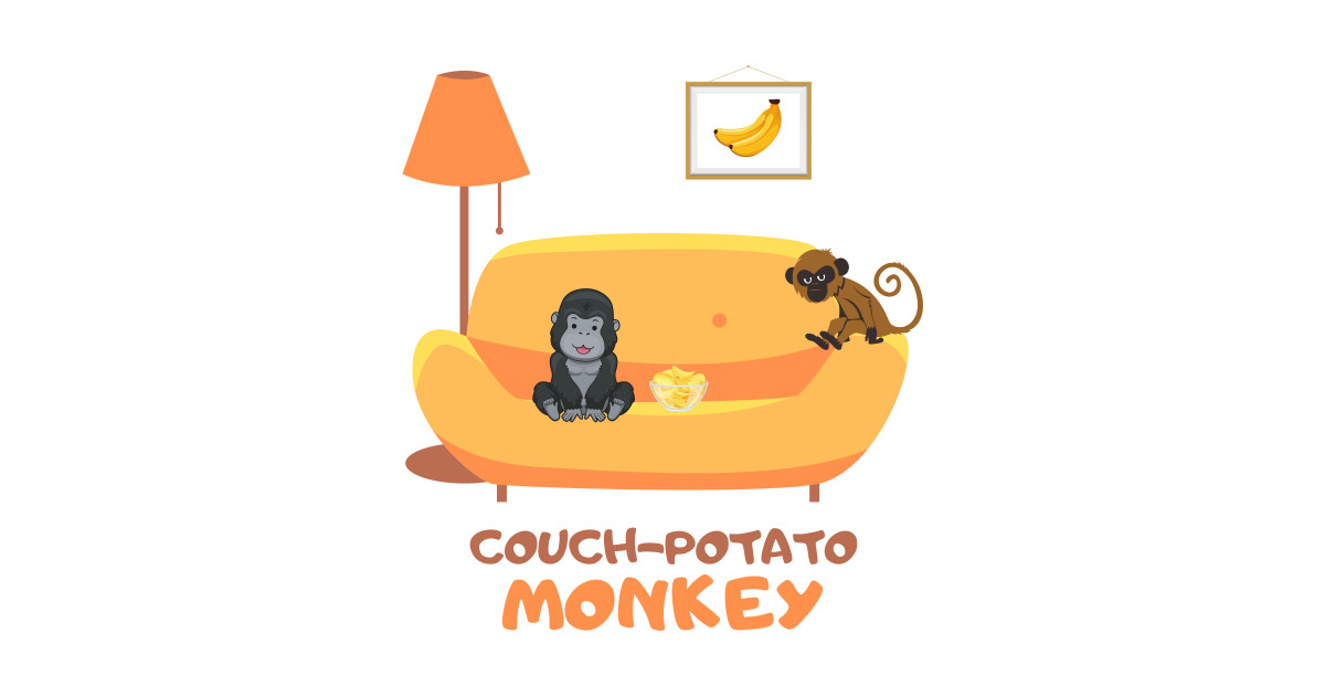 couch-potato monkey - Couch Potato - T-Shirt | TeePublic