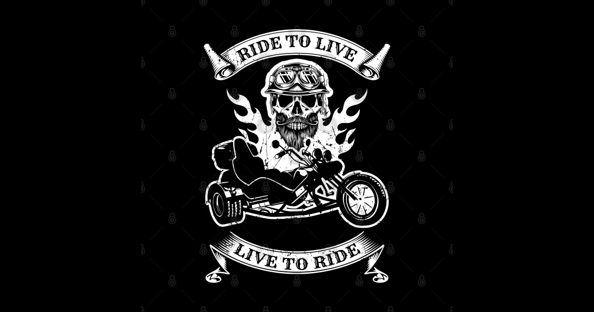 Retro Triker Trike Motorcycle Ride To Live Motor Trikes Motorcycle Gift ...