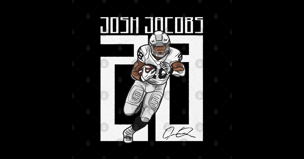 Josh Jacobs Las Vegas Number - Josh Jacobs - Sticker | TeePublic