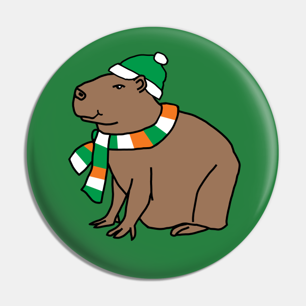 Irish Capybara on St Patricks Day - St Patricks Day - Pin | TeePublic