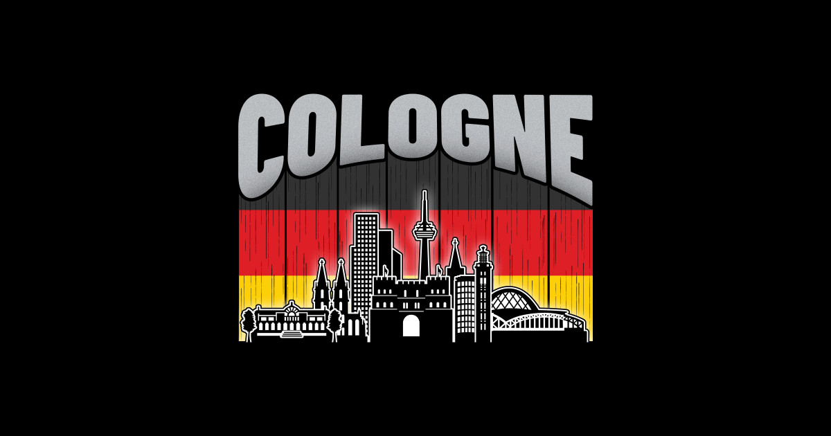 Cologne Germany Skyline Vintage German Flag - Cologne - Sticker | TeePublic