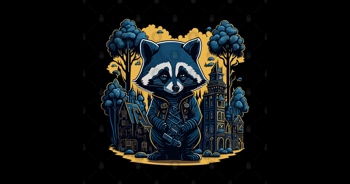 Raccoon Agent - Animals - Sticker | TeePublic