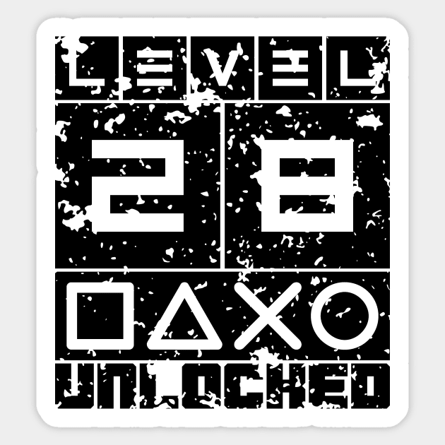 Level 28 unlocked - Level 28 Unlocked - Sticker | TeePublic
