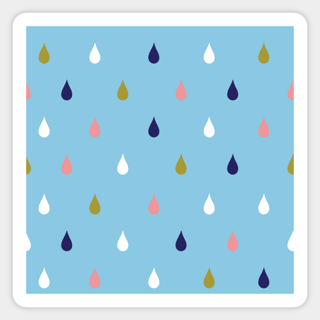 Happy rain drops - Raindrops - Sticker | TeePublic
