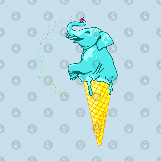 ice cream elephant - Elephant - T-Shirt | TeePublic