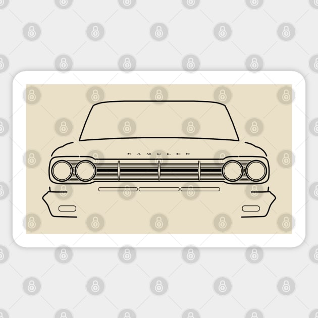1965 AMC Rambler Classic car black outline - Rambler - Sticker | TeePublic