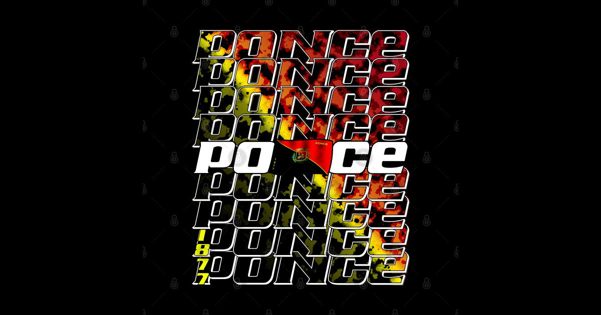 Ponce Cascade text - Ponce - Sticker | TeePublic