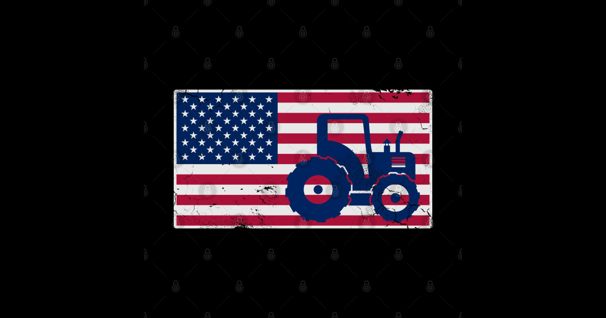 American Flag Farmer Farm Farming USA Patriotic - Farmer - Sticker ...