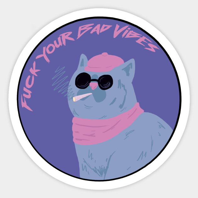 vibe cat - Cat - Sticker | TeePublic