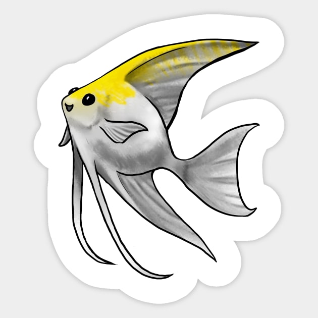 Fish - Angelfish - Gold Pearl Scale - Angelfish - Sticker | TeePublic
