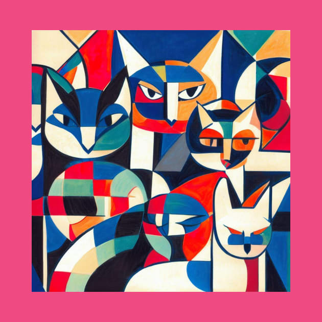 Cubist cats - Cubist Cubism - T-Shirt | TeePublic
