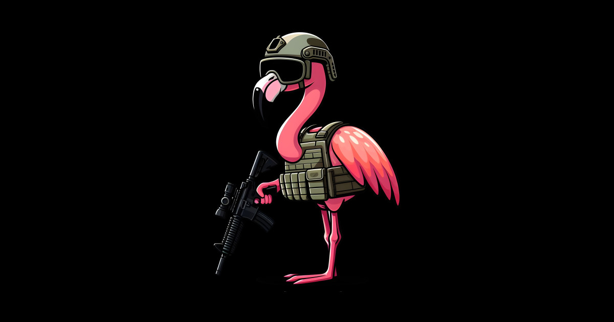 Tactical Flamingo - Flamingo - Sticker | TeePublic