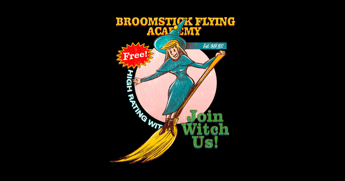 Flying Wizard Girl Magic Cute Witch Cartoon Tshirt Gift - Witch Girl ...