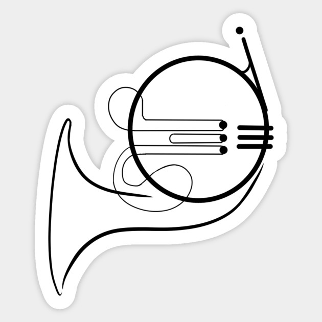 French Horn - French Horn - Sticker | TeePublic