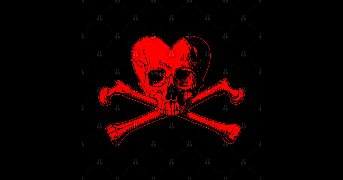 Creepy Heart Shaped Valentine's Day Skull Gift - Valentine - Sticker ...