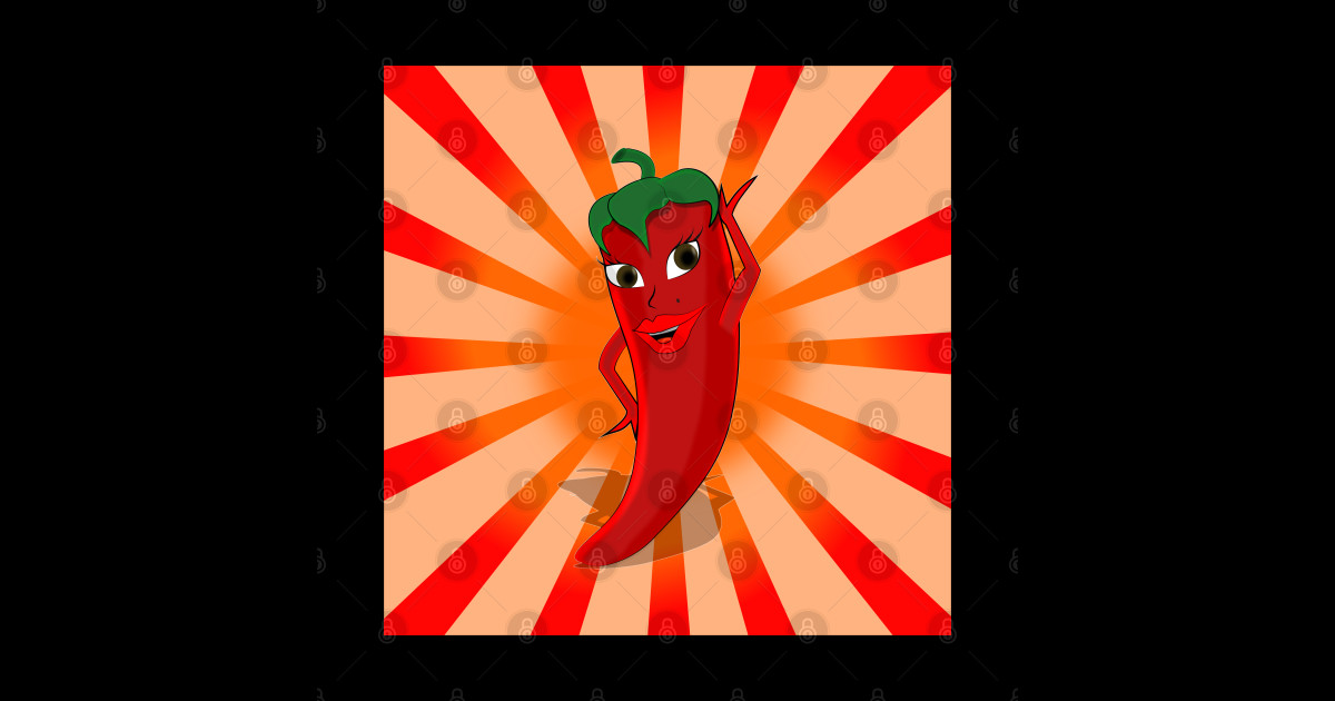 Cute Hot Pepper Superstar - Chili Peppers In Red Color - Magnet | TeePublic