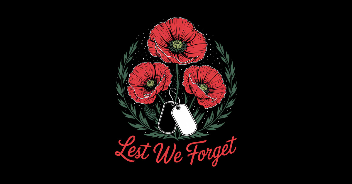 Lest We Forget Red Poppy Flower USA Veteran's Memorial Day - Memorial ...
