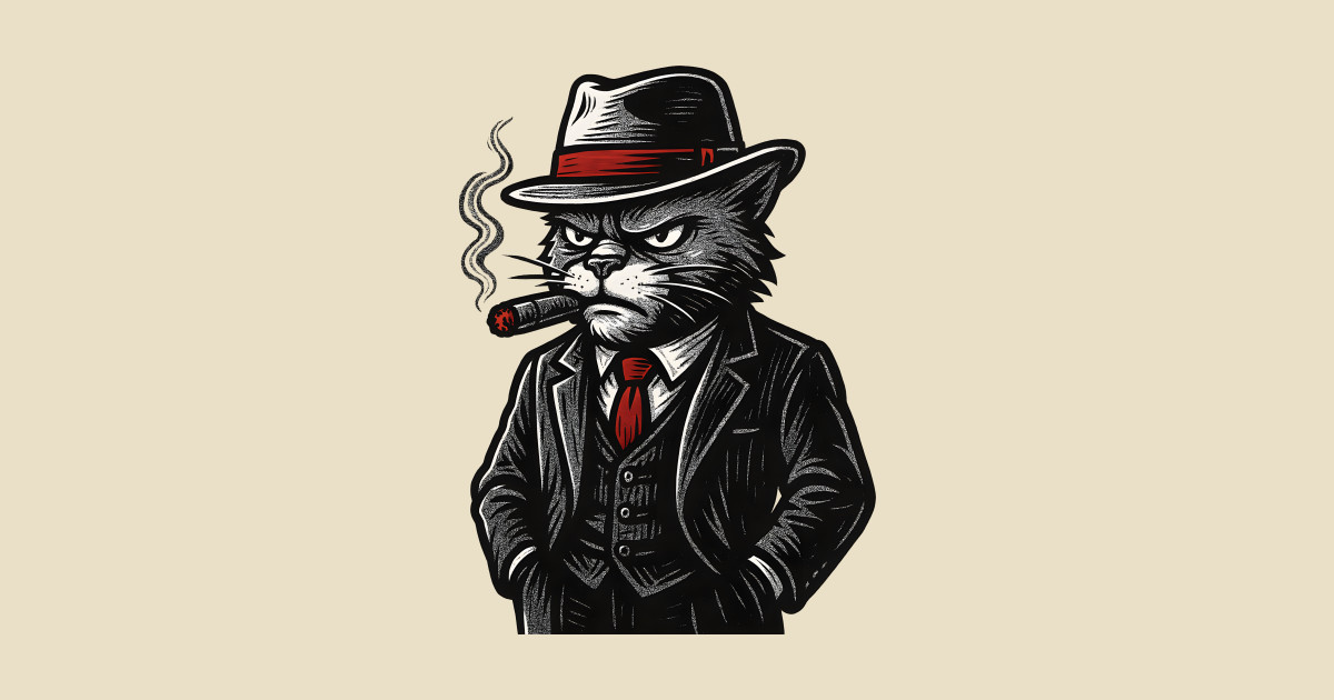 Cool Gangster Cat – Funny Streetwear Design - Gangster Cat - T-Shirt ...