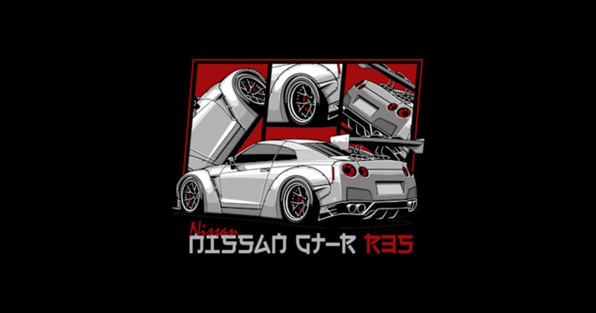 Nissan GTR R35, GT-R, JDM Car - Nissan Gtr - Sticker | TeePublic