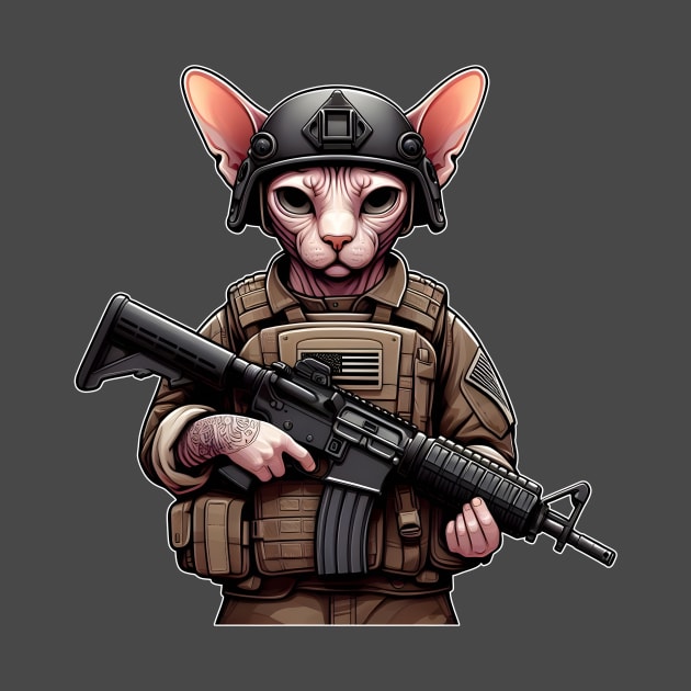Tactical Cat - Cat - T-Shirt | TeePublic