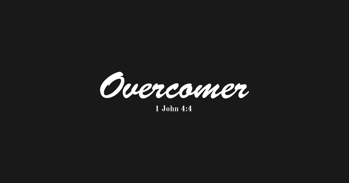 Overcomer - Simple Bible Verse Text Quote - Christian - T-Shirt | TeePublic