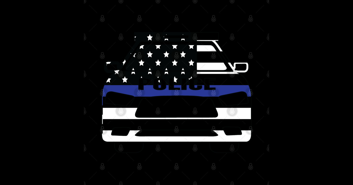 American, Police Flag, Police Car - American - Sticker | TeePublic
