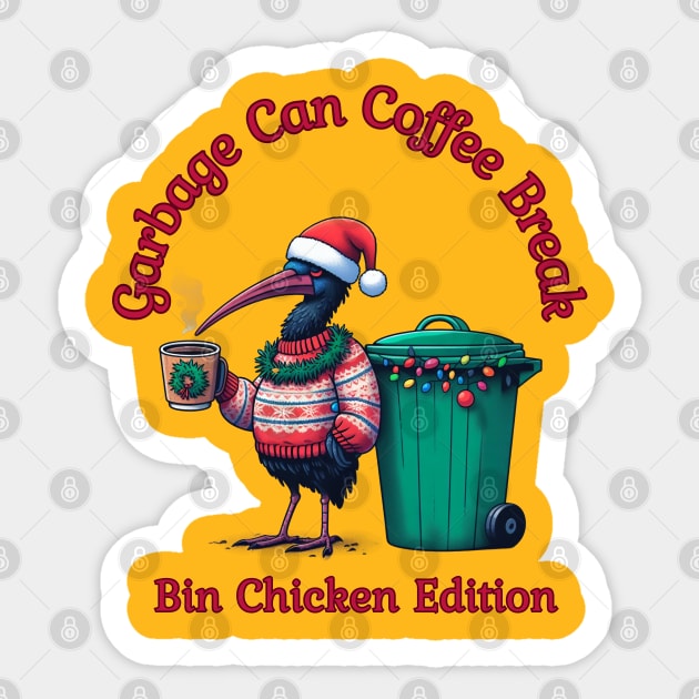 Bin Chicken Christmas - Bin Chicken Christmas - Sticker | TeePublic