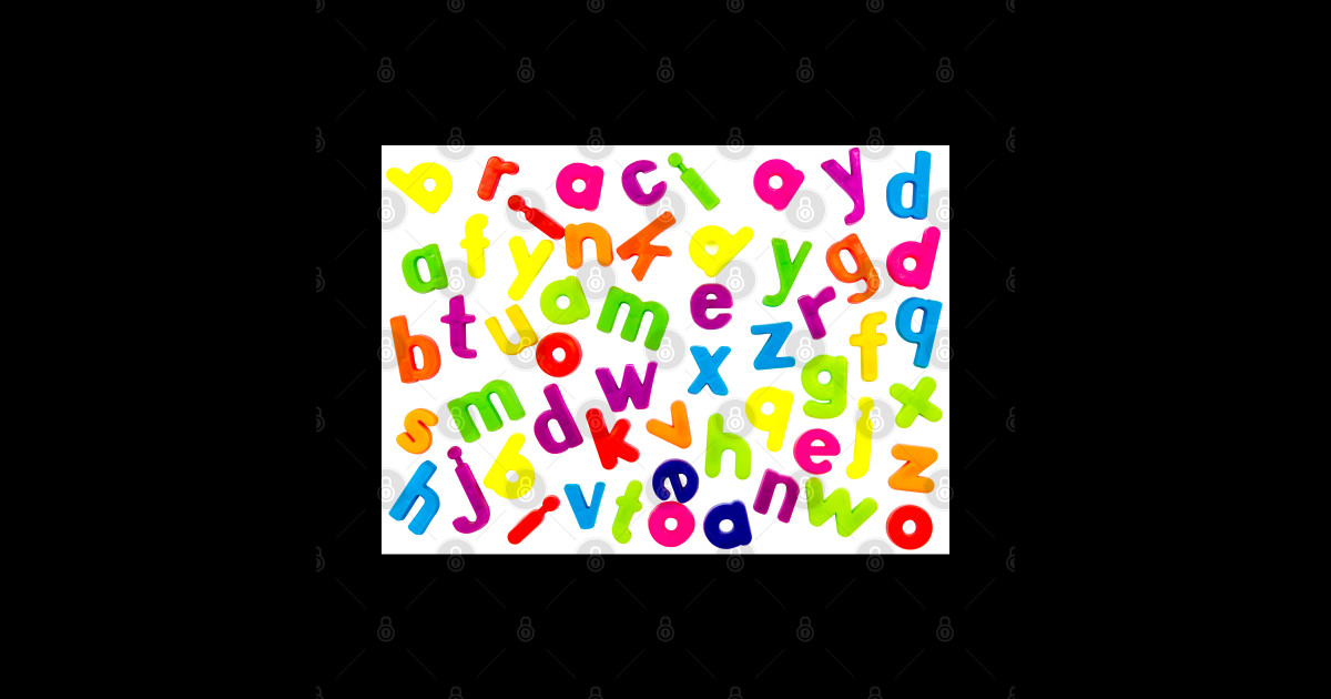 Jumbled up Multi Coloured Letters - Alphabet Letters - Sticker | TeePublic