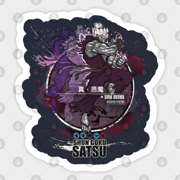 AKUMA: SHIN SHUN GOKU SATSU - Street Fighter - Sticker | TeePublic
