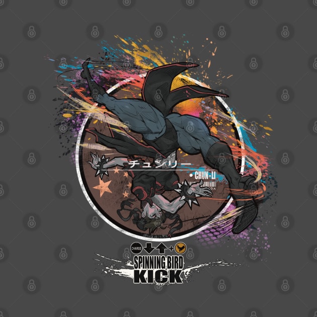 CHUN-LI: SPINNING BIRD KICK - BLACK - Street Fighter - T-Shirt | TeePublic