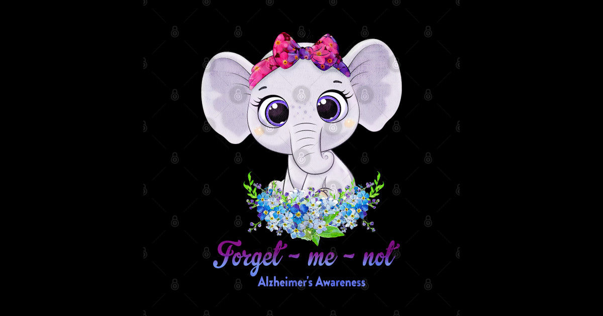 Forget-me-not Flowers With Elephant Alzheimers Awareness - Alzheimers ...