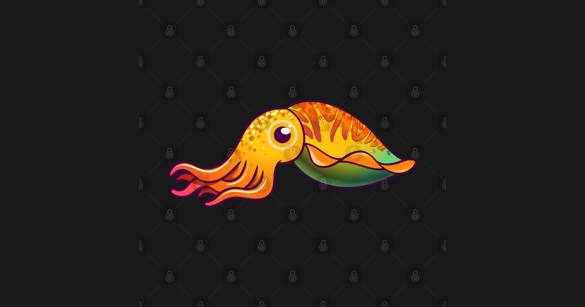 Cute Cuttlefish Fantasy cartoon character design - Alive - T-Shirt ...