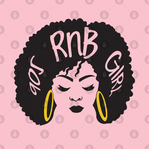 90s rnb music afro girl Art - Rnb Music - T-Shirt | TeePublic