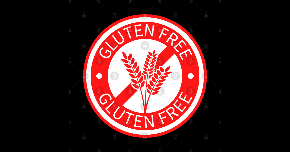 Red circle gluten free logo - Gluten Free - Sticker | TeePublic