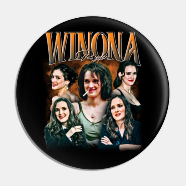 Winona Ryder Vintage Jfeudal Design Bootleg - Winona Ryder - Pin | TeePublic