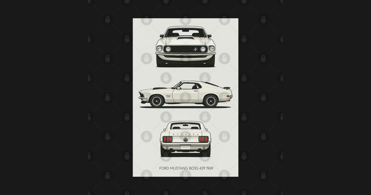 1969 Ford Mustang Boss 429 - Boss 429 Mustang - T-Shirt | TeePublic