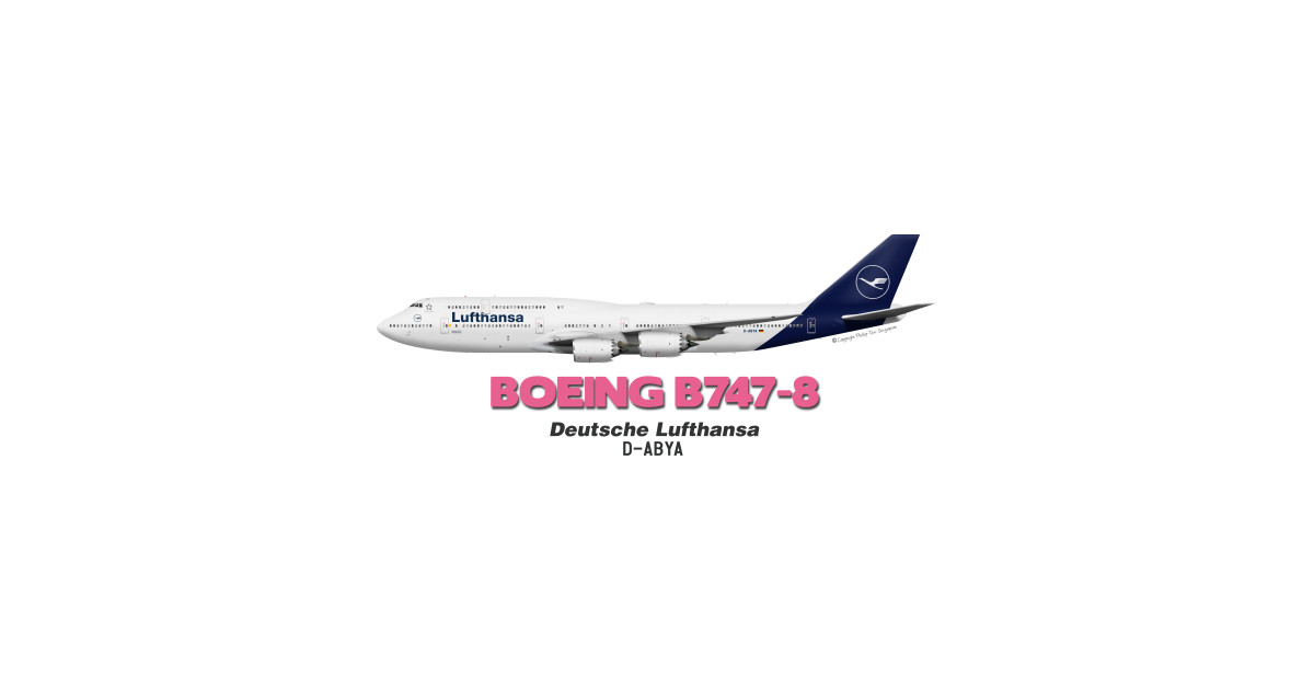 Boeing B747-8 - Deutsche Lufthansa - B748 - T-Shirt | TeePublic