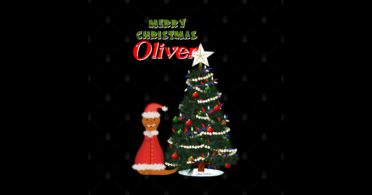 Oliver Dressed as Santa by His Christmas Tree - Digital Art - Sticker ...
