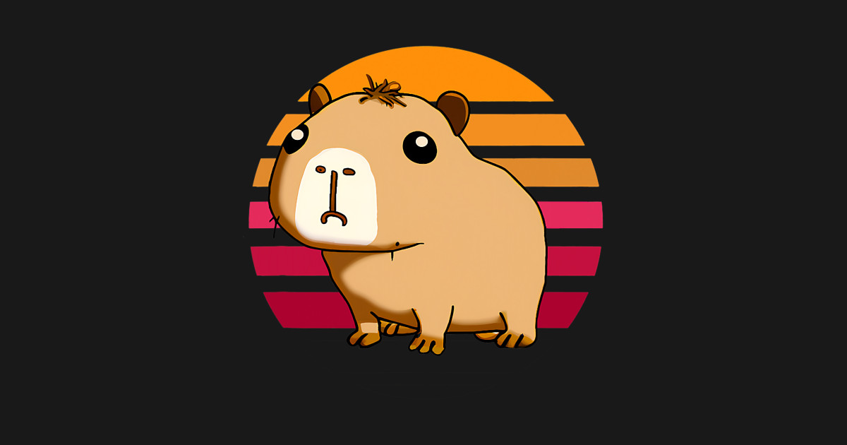 Confused Capybara Sunset - Capybara - T-Shirt | TeePublic