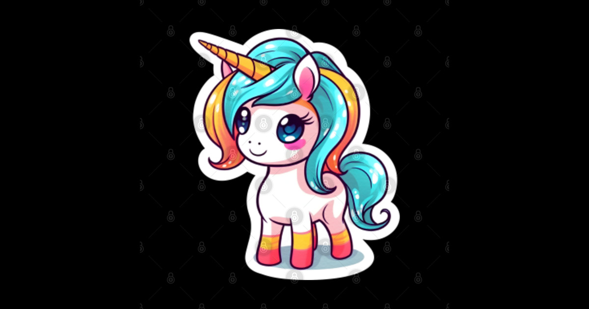 cute Kawaii Unicorn sticker - Unicorn - Sticker | TeePublic