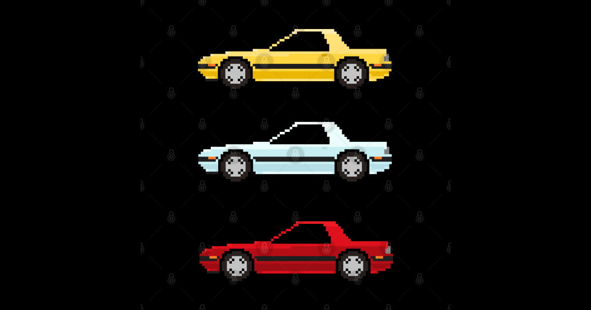 Mazda RX7 FC Pixelart Combo - Pixelart Car - Sticker | TeePublic