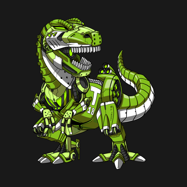 Futuristic T-Rex Dinosaur Robot - Dinosaur Robot - T-Shirt | TeePublic