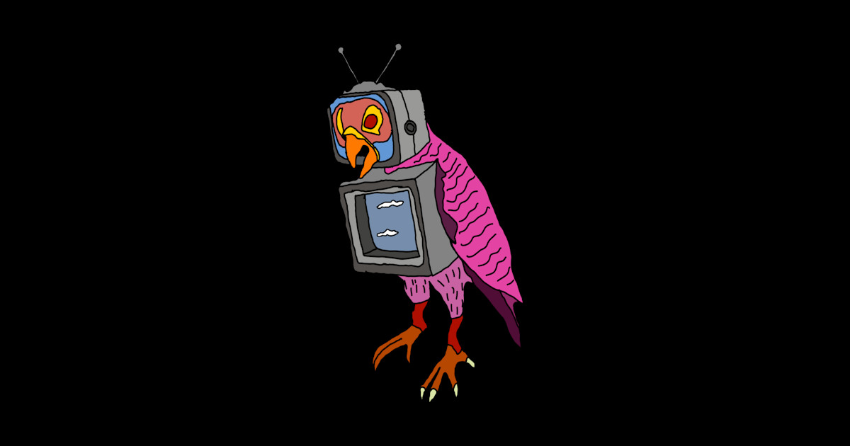 drawing weird parrot television nightmare - Drawing Artwork - Sticker ...