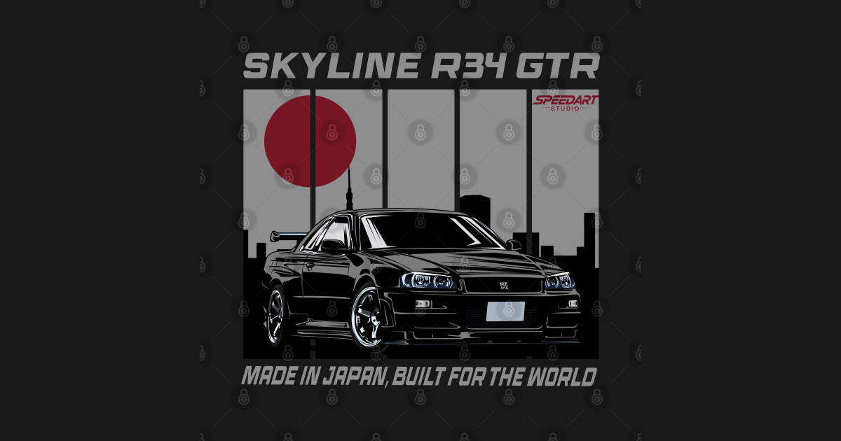 Skyline R34 - JDM Icon - Nissan Skyline Gtr R34 - T-Shirt | TeePublic